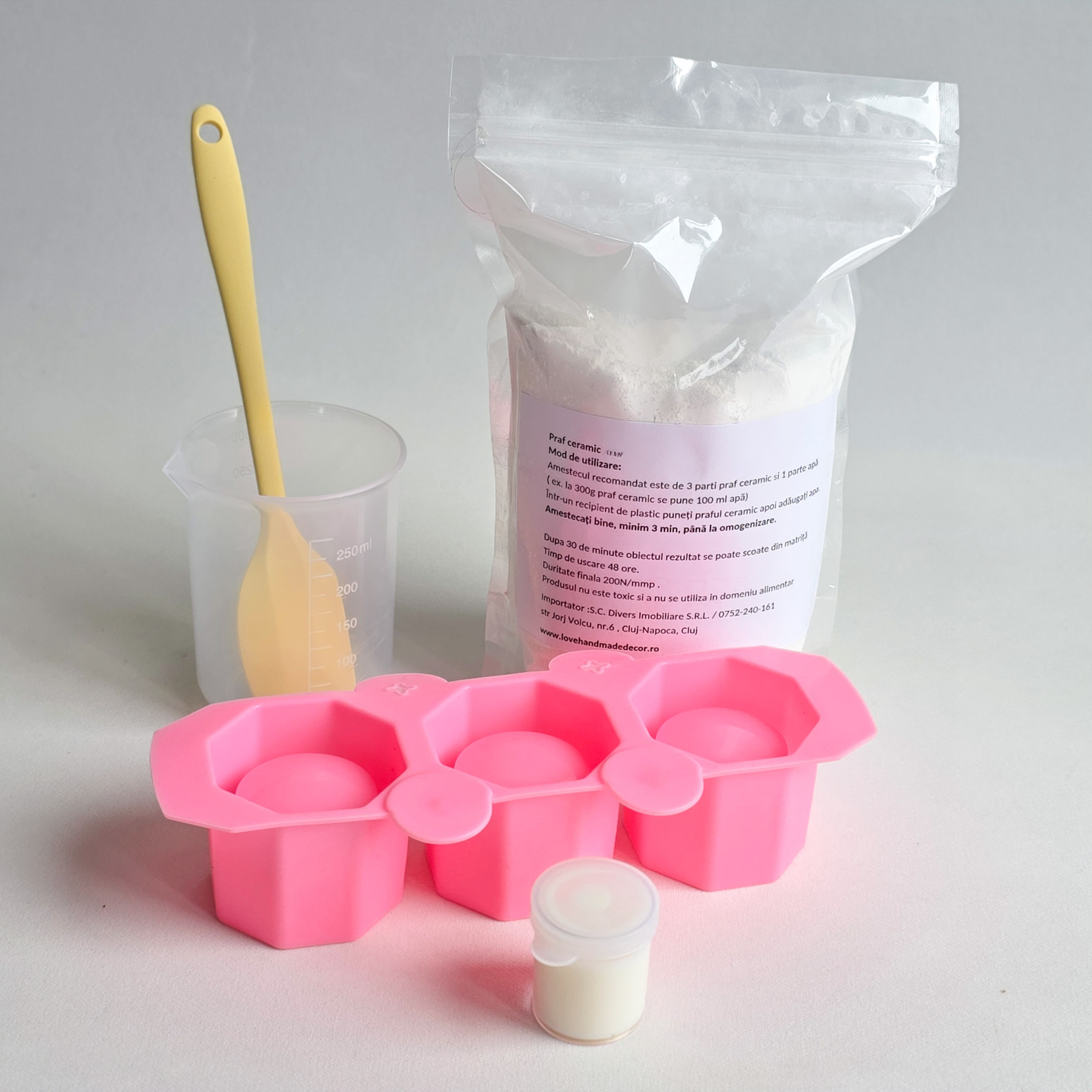 Kit incepatori, recipient din praf ceramic - LOve Handmade Decor